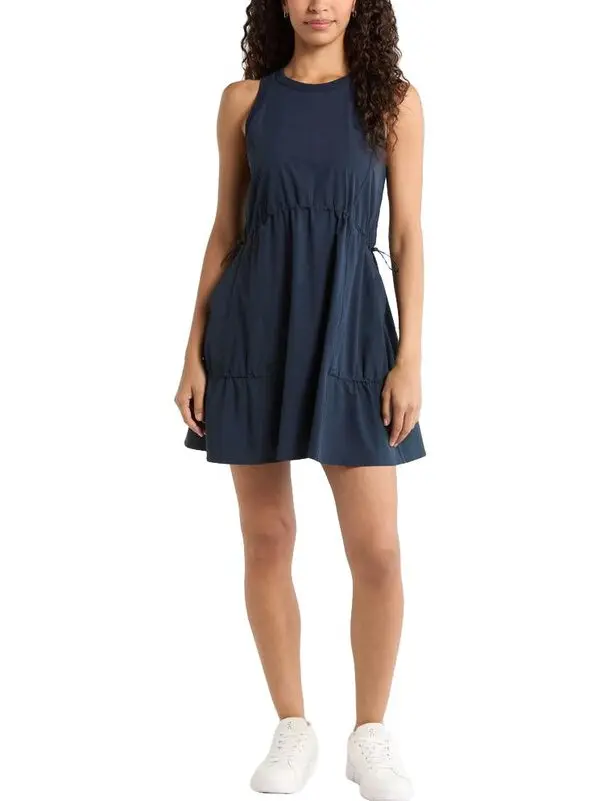 Zella Atlas Tiered Athletic Dress - Navy Sapphire