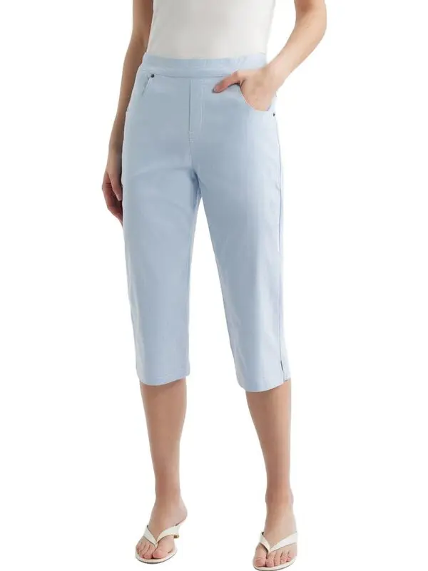 Hue Spring Stripe Capri Pants - Blue