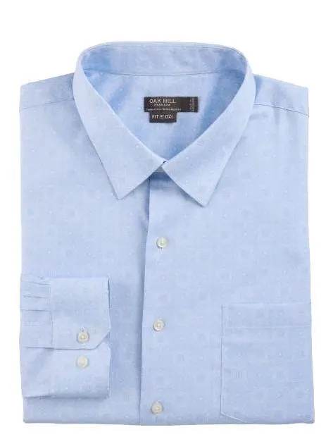 OAK HILL PREMIUM BY DXL Big & Tall Wrinkle-resistant Elevated Floral Dress Shirt - Blue