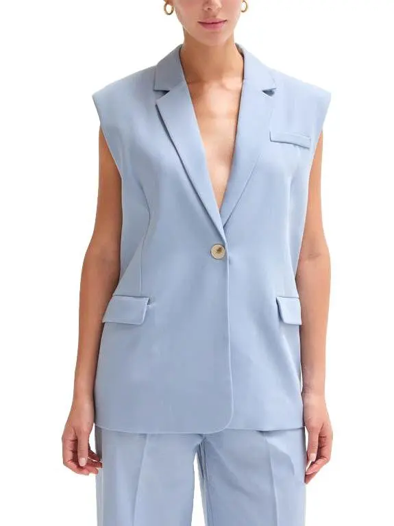 CRESCENT Oversized Blazer Vest - Blue