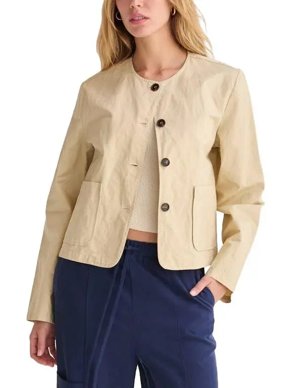 CRESCENT Crinkled Woven Jacket - Bone