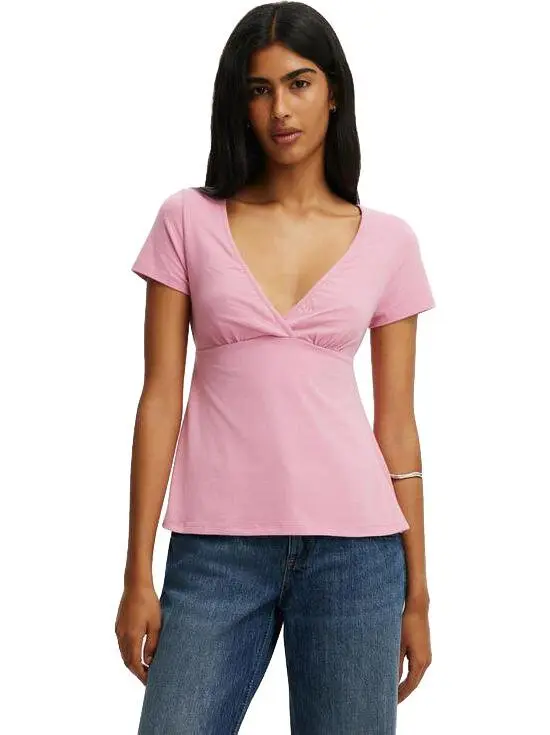 COTTON ON Lucy Babydoll Tee - Light Orchid