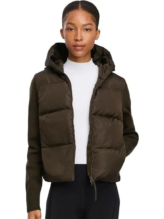 Canada Goose Hybridge Wide Quilt Knit Hoodie - Terra