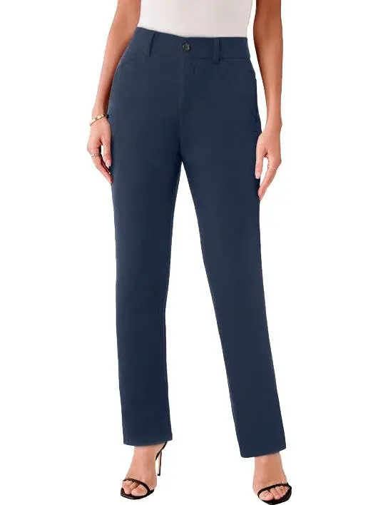 ROAMAN'S Bi-stretch Straight-leg Trousers - Navy