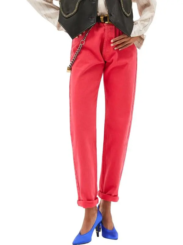 Versace Straight Leg Jeans - Red