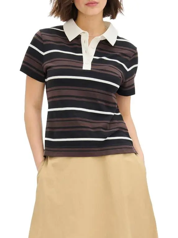 ALIGNE Striped Organic Cotton Polo - Stripe