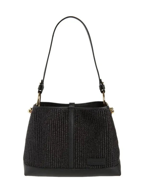 Strathberry Lana Raffia Hobo Bag - Black