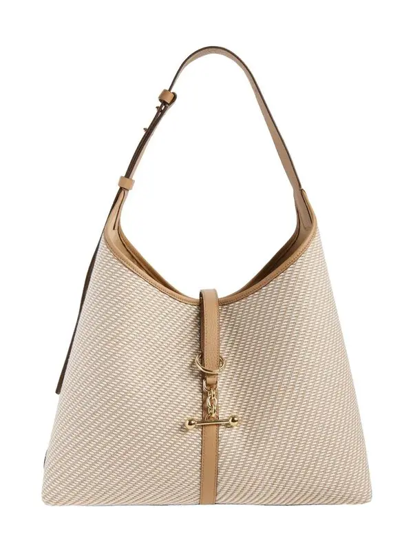 Strathberry Maxi Kite Twill Hobo Bag - Caramel/natural