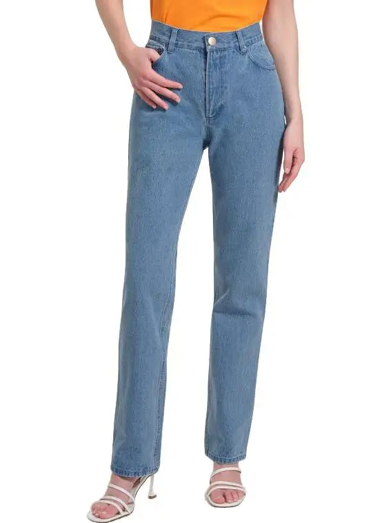 ISAAC MIZRAHI NEW YORK High-waist Straight-leg Jeans - Denim