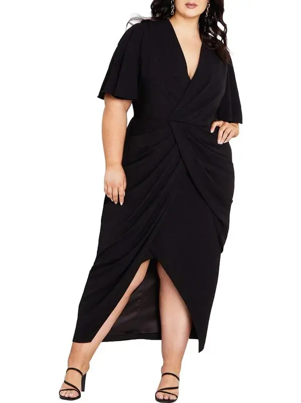 City Chic Braelynn High-low Maxi Dress - Black