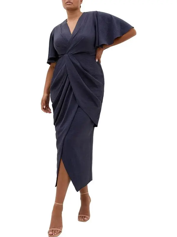 City Chic Braelynn High-low Maxi Dress - Navy