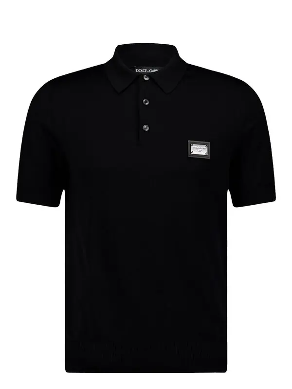 Dolce & Gabbana Dg Essentials Wool Polo Shirt - Black