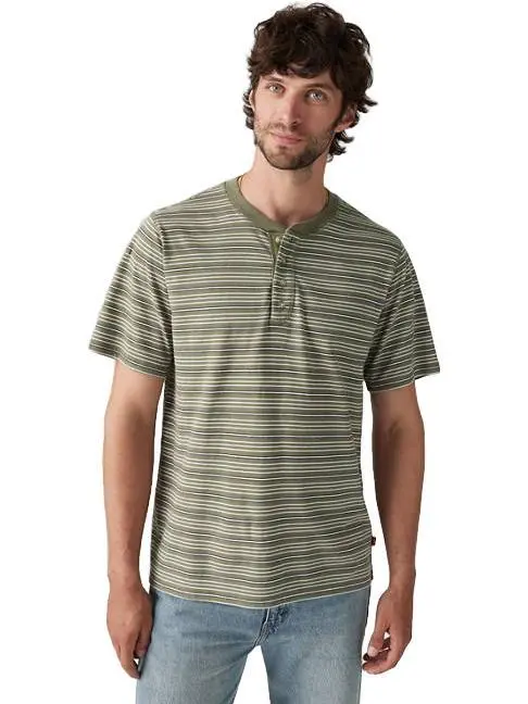 LEVI'S Short Sleeve Four Button Henley - Riverside Porridge