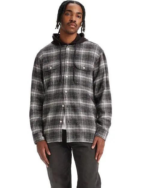 LEVI'S Hooded Classic Worker Shirt - Ametrine Plaid Myrtle