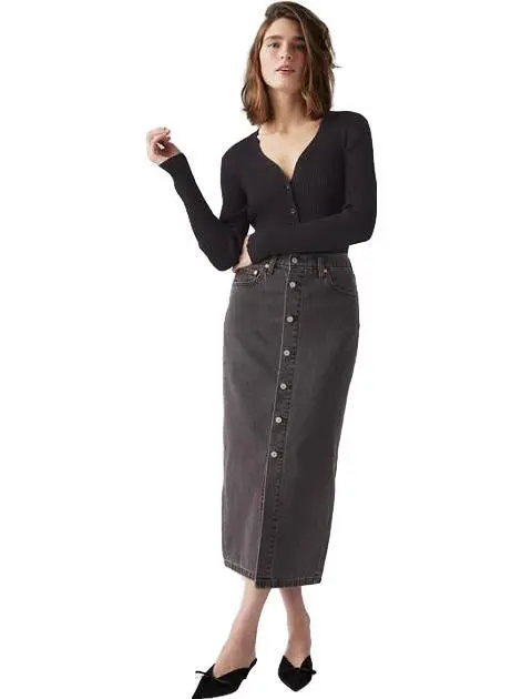 LEVI'S Button Detailed Midi Skirt - Can We Pretend