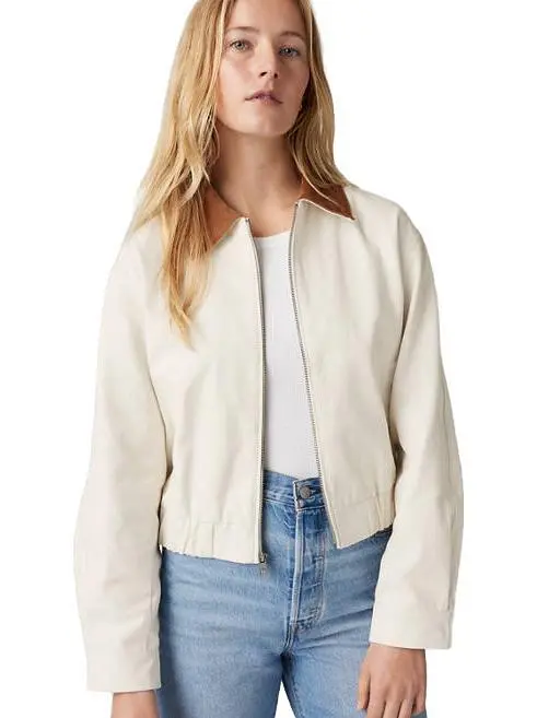 LEVI'S Laydown Collar Cotton Jacket - White