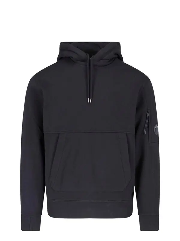 C.P. COMPANY Hooded Sweatshirt With Logo Detail - Black