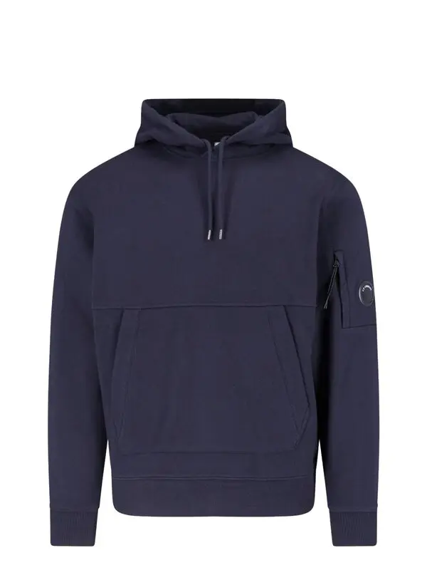 C.P. COMPANY Hooded Sweatshirt With Logo Detail - Blue