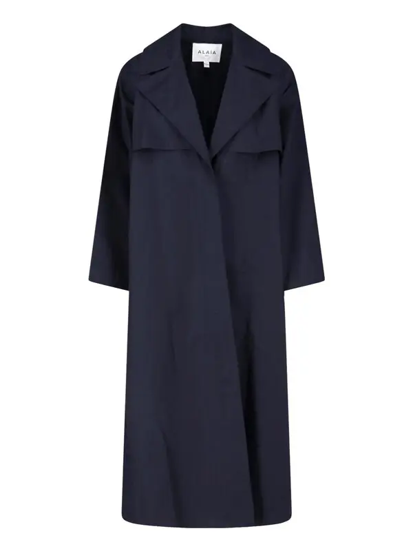 Alaïa Cotton Trench Coat - Blue