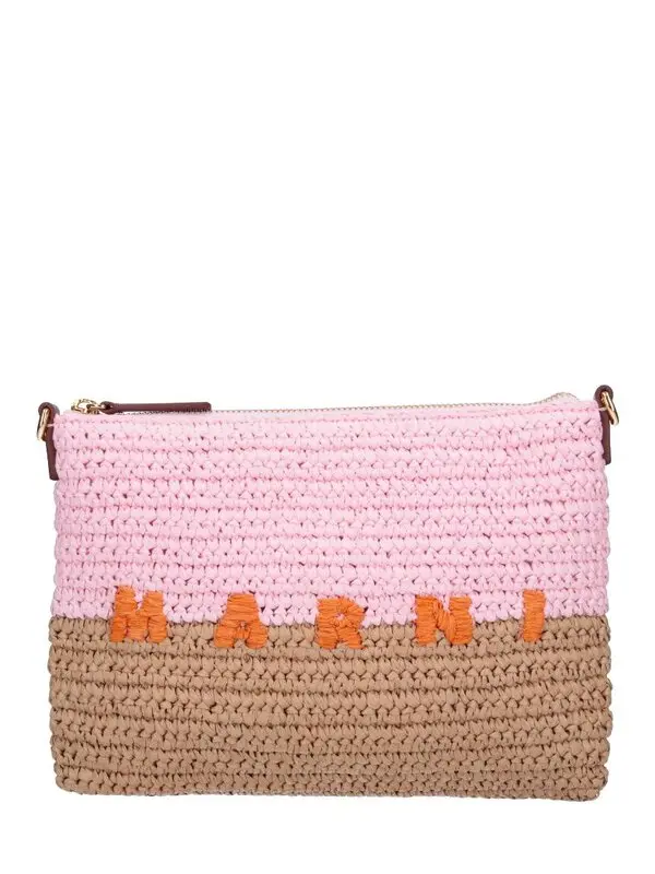 Marni Pouch With Embroidered Logo - Pink