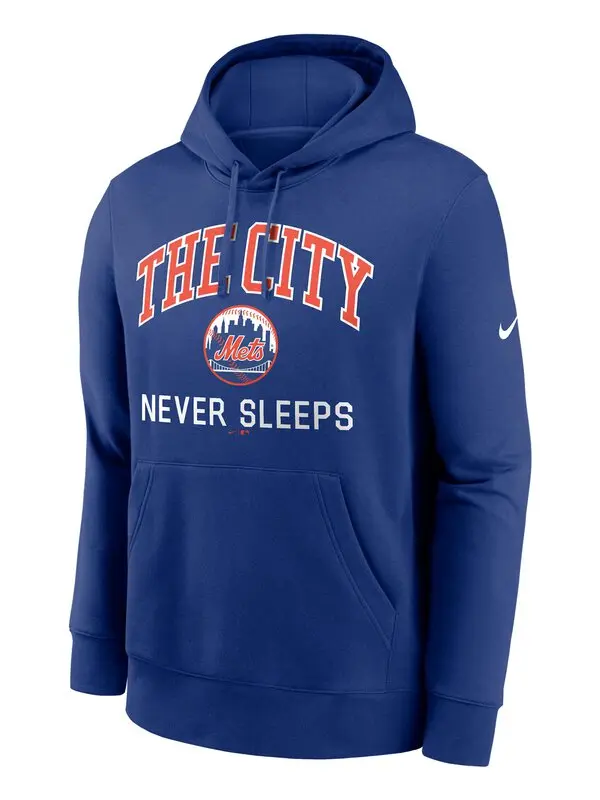 Nike New York Mets The City Never Sleeps Club Mlb Pullover Hoodie - Blue