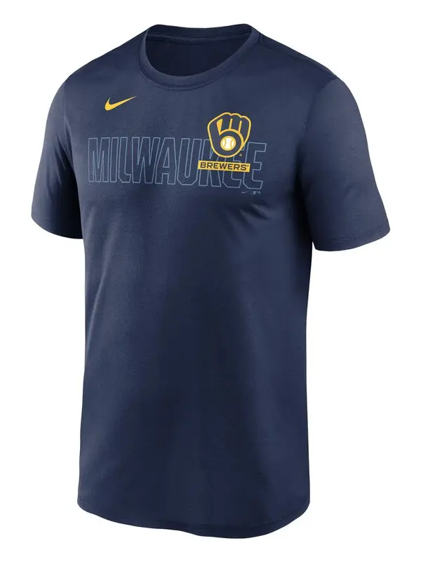 Nike Milwaukee Brewers Knockout Team Legend Dri-fit Mlb T-shirt - Blue