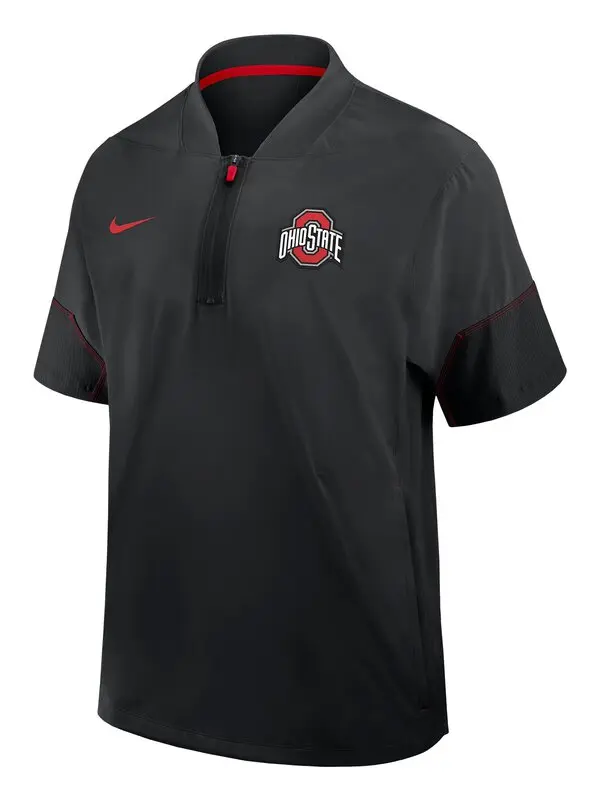Nike Ohio State Sideline Coach 1/2-zip Hooded Jacket - Black
