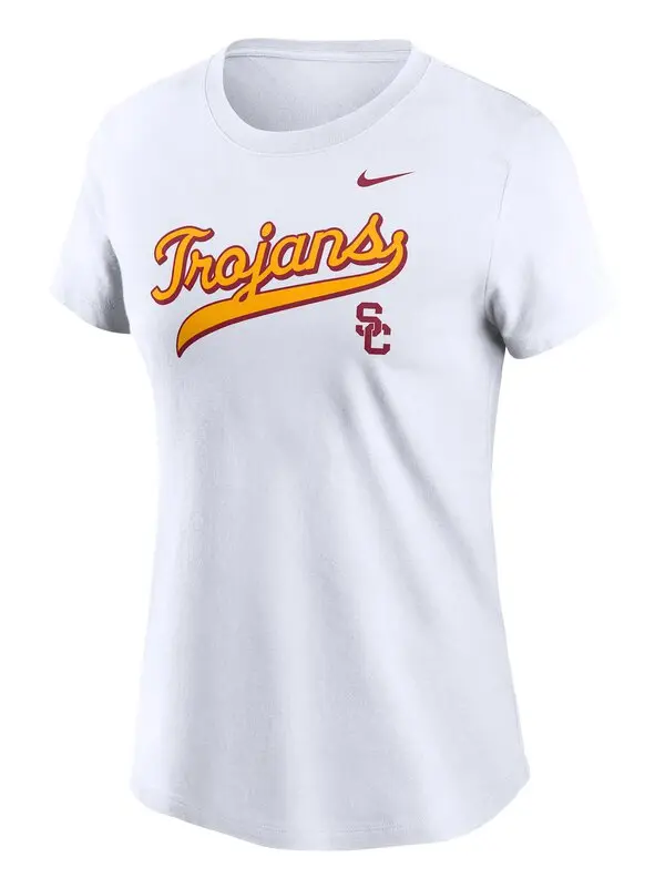 Nike Usc Athletic Prep Arch Local Script College T-shirt - White