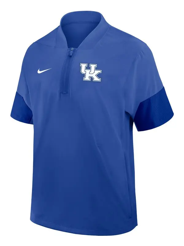 Nike Kentucky Sideline Coach College 1/2-zip Short-sleeve Hooded Jacket - Blue