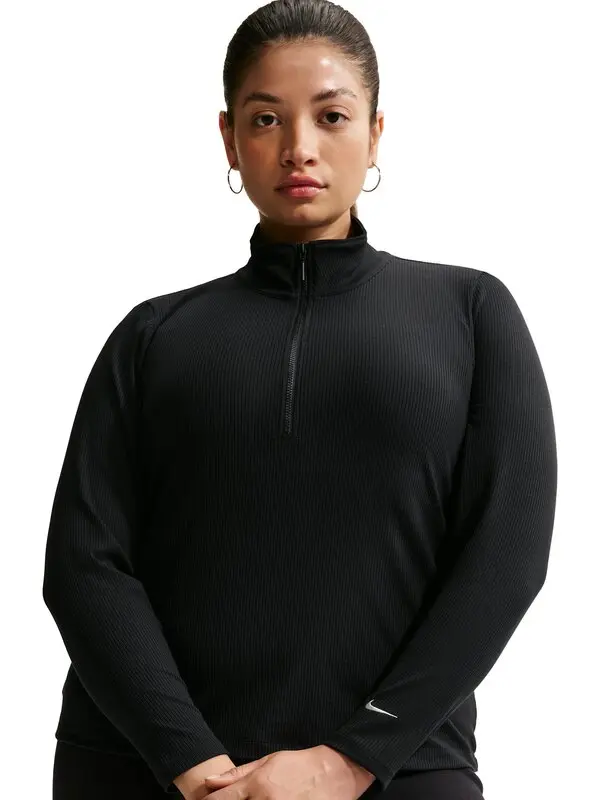 Nike Sportswear Chill Knit Tight Quarter-zip Ribbed Top - Black
