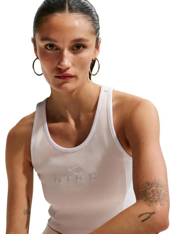 Nike Sportswear Tight Graphic Tank Top - White