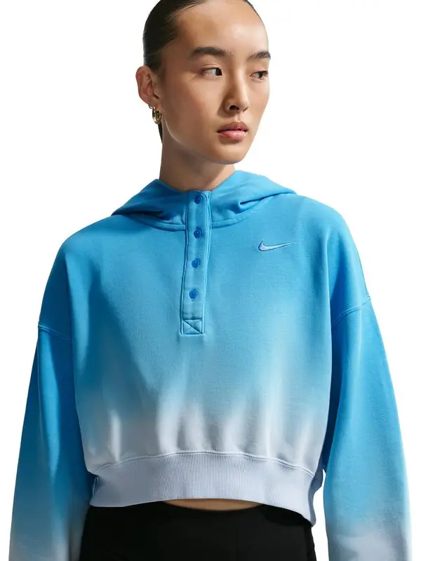 Nike Sportswear Phoenix Fleece Oversized Henley Hoodie - Blue