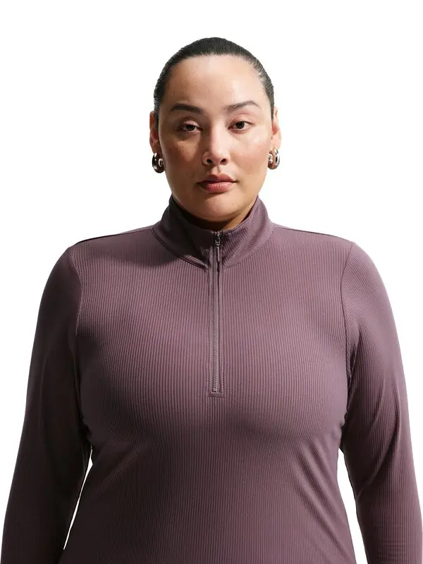 Nike Sportswear Chill Knit Quarter-zip Ribbed Top - Purple