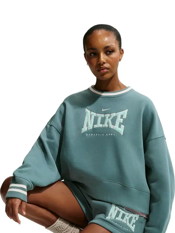 Nike Sportswear Phoenix Fleece Oversized Crew-neck Sweatshirt - Grey