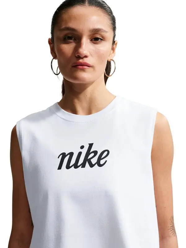 Nike Sportswear Club Loose Cropped Tank Top - White