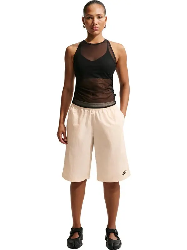 Nike Sportswear Mid-rise Loose Knee-length Shorts - White