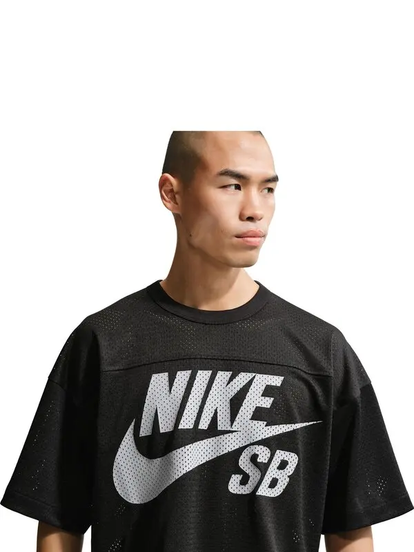 Nike Sb Mesh Football Jersey Skate Top - Black