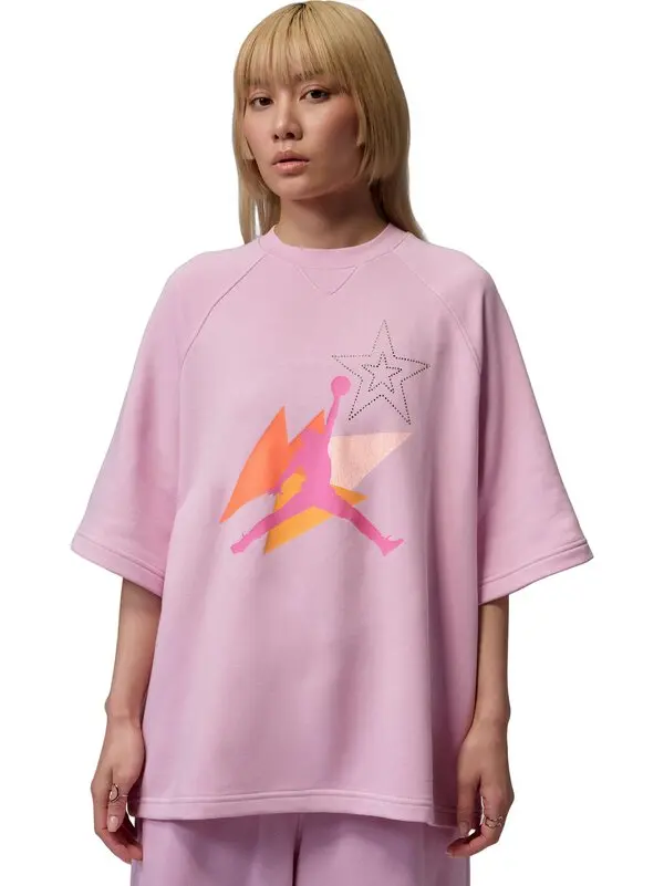 JORDAN Brooklyn Fleece French Terry Short-sleeve T-shirt - Pink