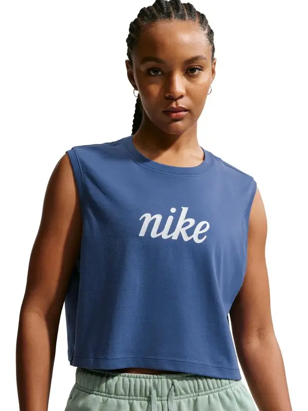 Nike Sportswear Club Loose Cropped Tank Top - Blue
