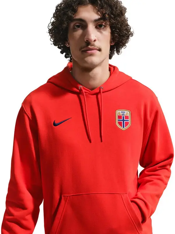 Nike Norway Club Soccer French Terry Pullover Hoodie - Red