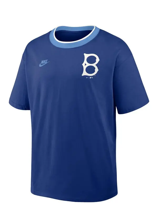 Nike Brooklyn Dodgers Cooperstown Ringer Mlb T-shirt - Blue