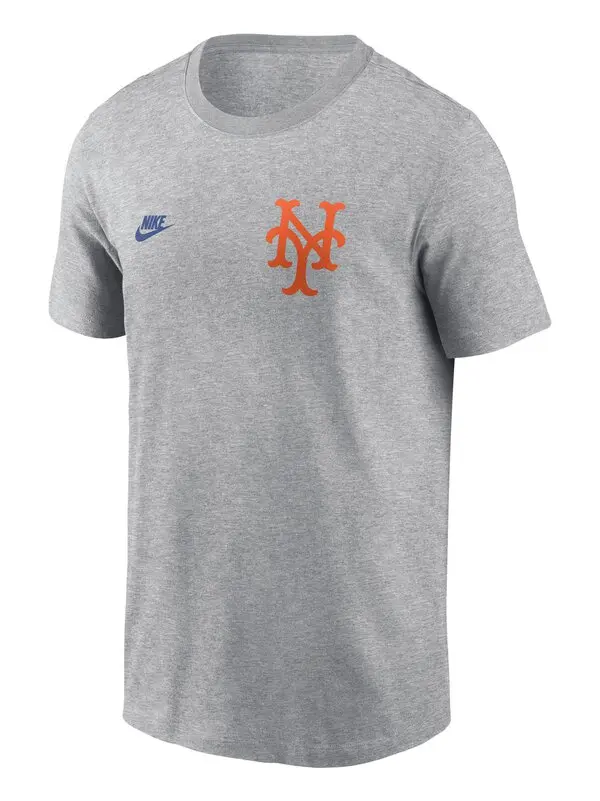 Nike New York Mets Cooperstown 2-hit Large Logo Mlb T-shirt - Grey