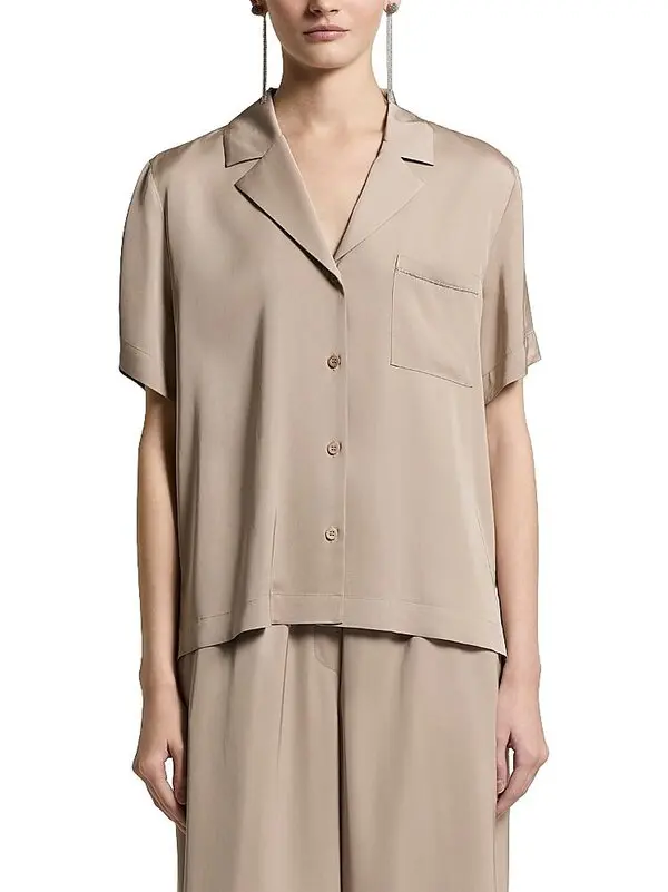 Peserico Classic Lapel Shirt - Seaside Sand Beige