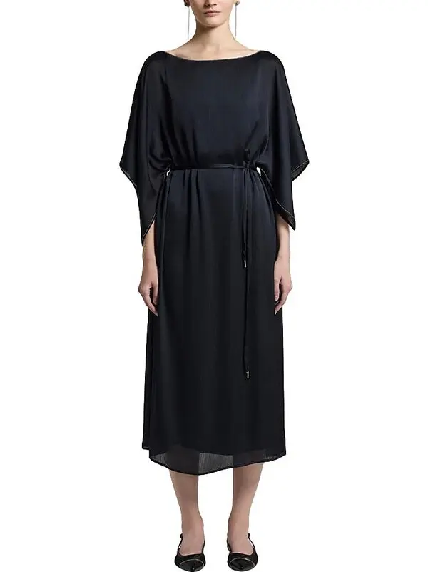 Peserico Boat Neck Midi Dress - Ink
