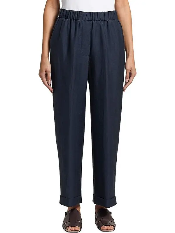 Peserico Elastic Waist Palazzo Trousers - Ink