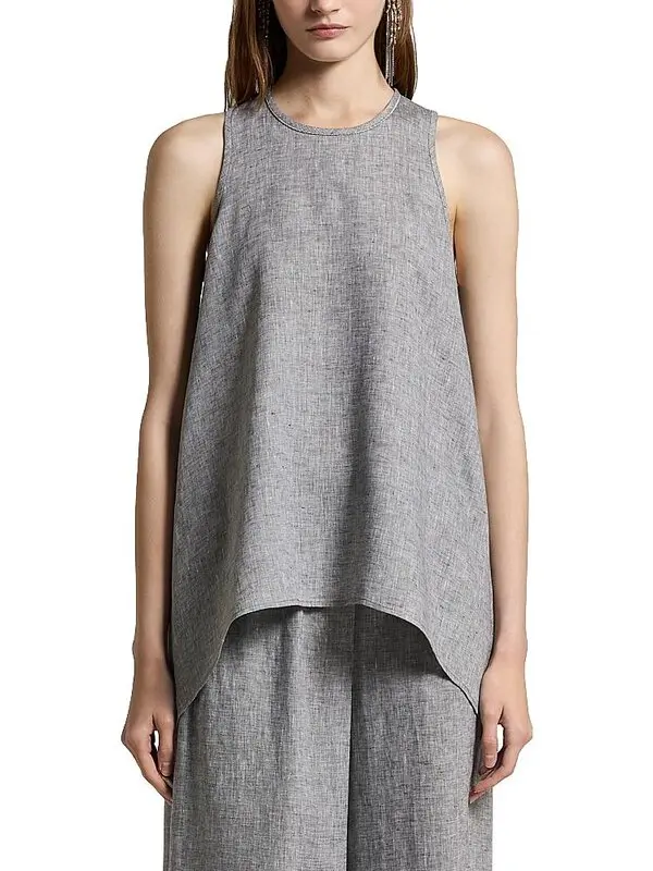 Peserico Sleeveless Flared Top - Eucalyptus Green