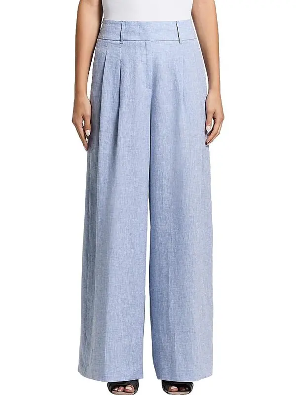 Peserico Double Dart Palazzo Trousers - Dust Light Blue