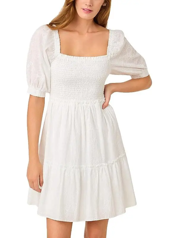 Lilly Pulitzer® Hadly Smocked Mini Dress - Resort White