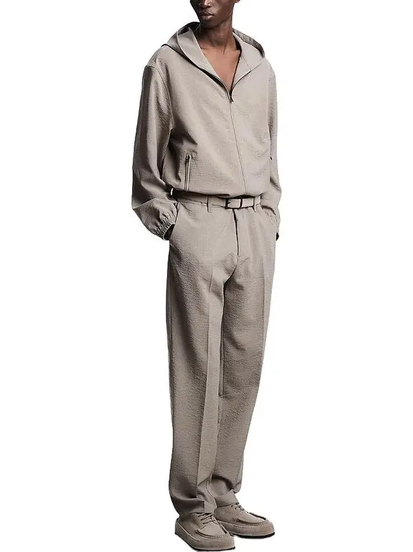 Emporio Armani Blouson Seersucker Hooded Jacket - Vintage Khaki