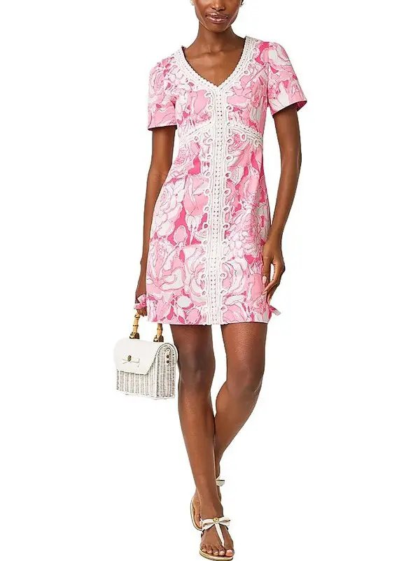 LILLY PULITZER Evita Short Sleeve Shift Dress - Confetti Pink Rosanna